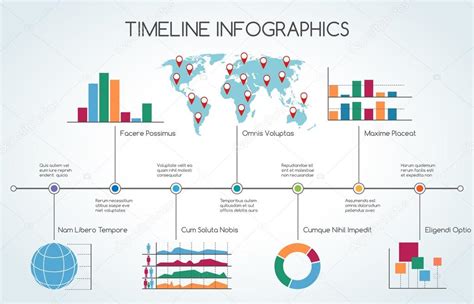 Timeline Infographic With Line Charts Stock Vector Image By ©vectortatu 106836070