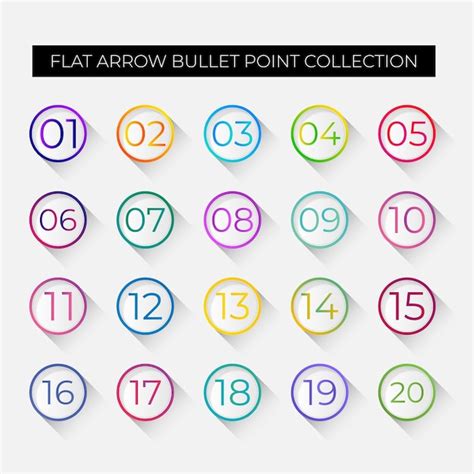 Premium Vector Free Vector Gradient Flat Arrow Bullet Point Collection