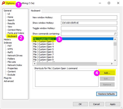 Customizing The VoidTools Everything File Search Utility With Custom