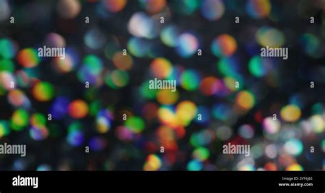 Bokeh Shimmer Multicolor Blinking Flickering Party Light On Dark Background Festive Happy