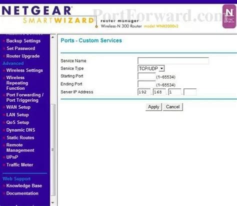 Netgear WNR2000 Router Open Port Instructions