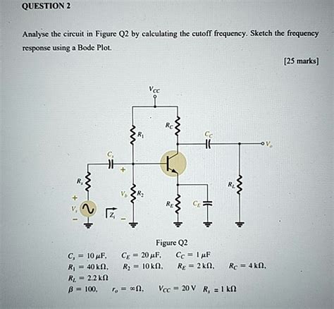 Solved Analyse The Circuit In Figure Q2 By Calculating The Cutoff Frequency Sketch The