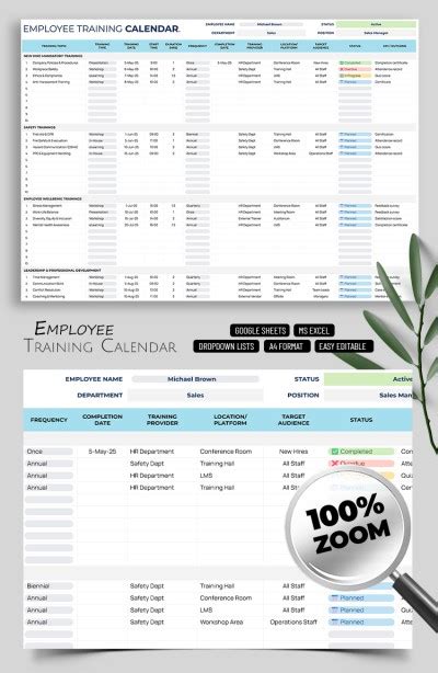 Free Employee Training Calendar Template Corporate Planning Template