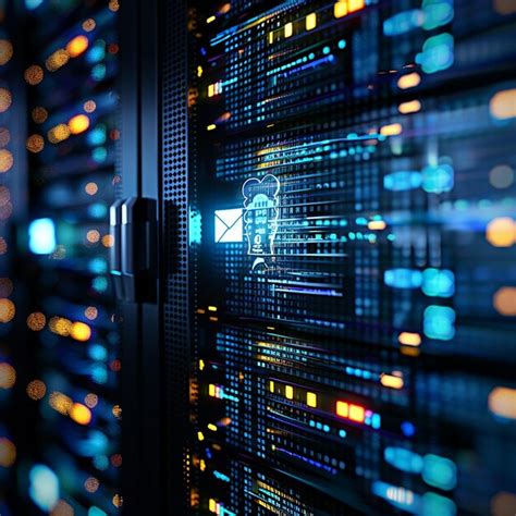 Data Protection And Cyber Security On Internet Server Premium Ai Generated Image
