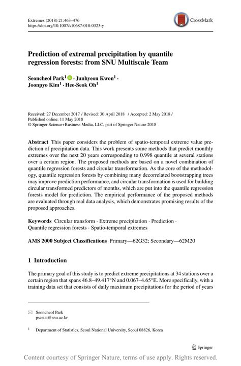 Prediction Of Extremal Precipitation By Quantile Regression Forests