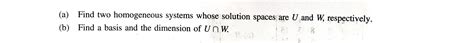 Solved 4117 Consider The Following Subspaces Of R5