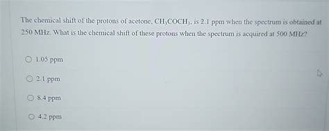 The Chemical Shift Of The Protons Of Acetone