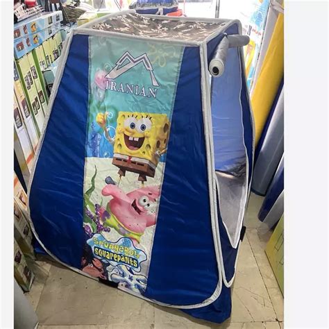 خرید و قیمت چادر بازی کودک سایز بزرگ طرح باب اسفنجی با فیلم از غرفه پارس چادر