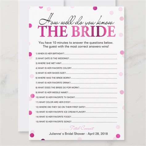How Well Do You Know The Bride How To Play And Questions