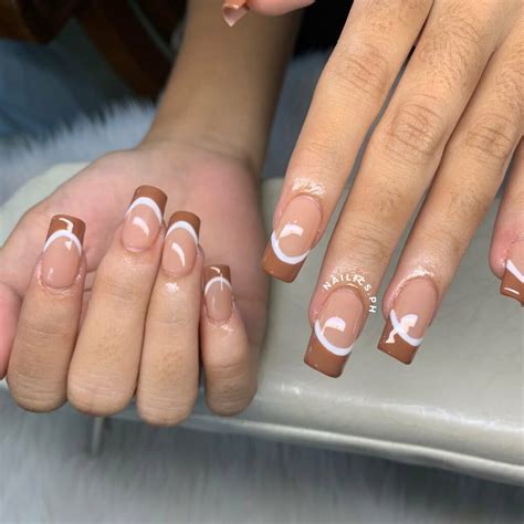 33 Pretty Brown And White Nails You Have To See Nail Designs Daily