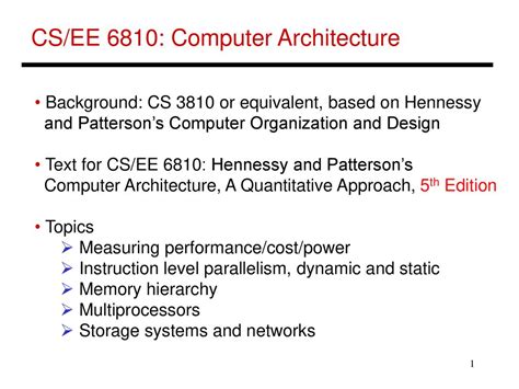 Csee 6810 Computer Architecture Ppt Download