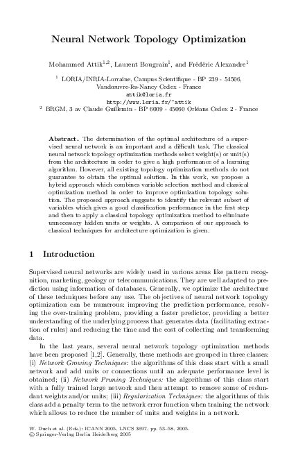 Pdf Neural Network Topology Optimization