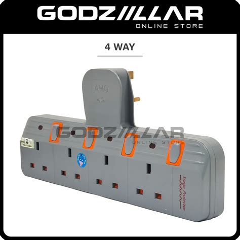 Sirim Approved Amg T Adaptor Extension Wall Socket 3 Way And 4 Way T Adaport Lightning