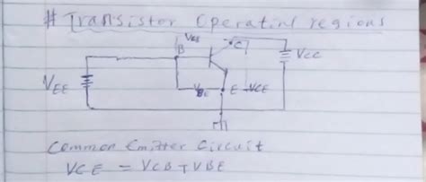 Transistor Operating Regions The Image Shows A Common Emitter Circuit Wi
