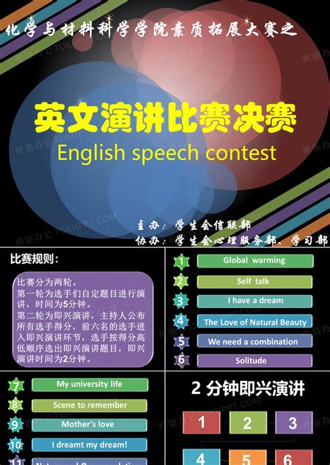 英文演讲决赛ppt模板下载 编号ledwmmkq 熊猫办公