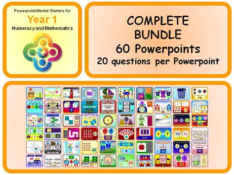 Ks1 Year 1 Maths Powerpoint Mental Starters Bundle Teaching Resources