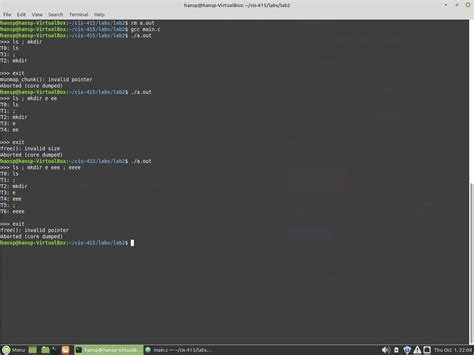 c free errors and munmap chunk errors when exiting a program
