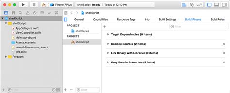 Xcode Add Build Phase Shell Script Without Cluttering Your Project
