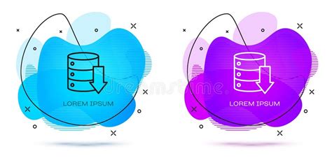 Line Server Data Web Hosting Icon Isolated On White Background Abstract Banner With Liquid