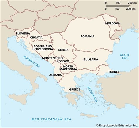 Map Balkan Peninsula Countries