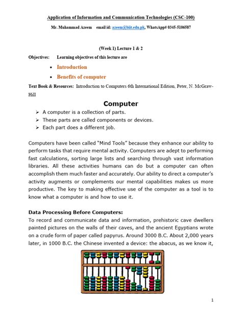 Aict Lecture Notes Before Mid Pdf Computer Data Storage Operating System