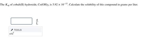 Solved The Ksp Of Cobalt Ii Hydroxide Co Oh 2 Is