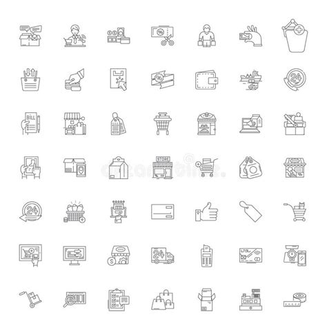 Ecommerce Linear Icons Signs Symbols Vector Line Illustration Set 向量例证 插画 包括有 礼品 商务 165755359