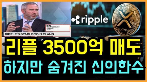 리플코인 방금 발표 리플ceo 긴급속보 3500억 전량 매도 하지만 그 뒤를 이은 리플ceo의 신의 한수 리플 리플코인 리플전망 리플호재 리플목표가 Youtube