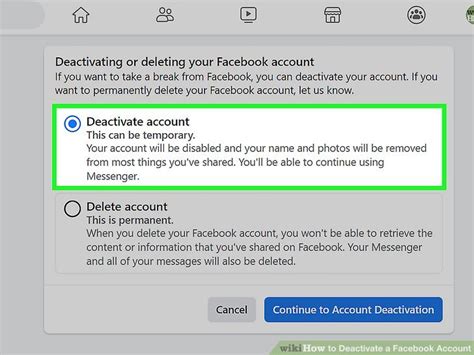 How To Deactivate A Facebook Account With Pictures WikiHow