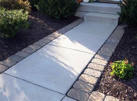 Custom Stoneworks Design Inc Paver Border Around Existing Concrete Sidewalk