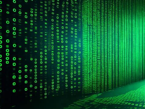 Premium Photo A Vibrant Canvas Illuminated By A Cascade Of Green Binary Code Forming Dynamic