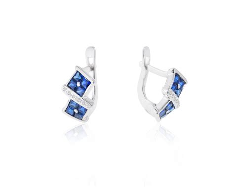 Модные золотые серьги с сапфирами 1.22ct – купить за 45 500 ₽ в ...