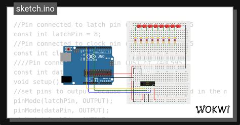 Shift Register Set Up Wokwi Esp32 Stm32 Arduino Simulator