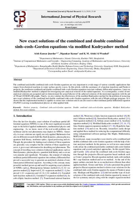 Pdf New Exact Solutions Of The Combined And Double Combined Sinh Cosh