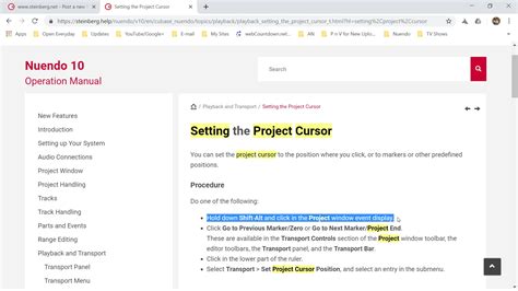 Fulfilled Setting The Project Cursor Position Like Cubase Alt Shiftclick Nuendo