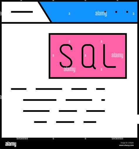 Sql Query Database Icon Color Illustration Stock Vector Image And Art Alamy