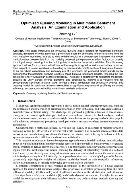 Pdf Optimized Queuing Modeling In Multimodal Sentiment Analysis An
