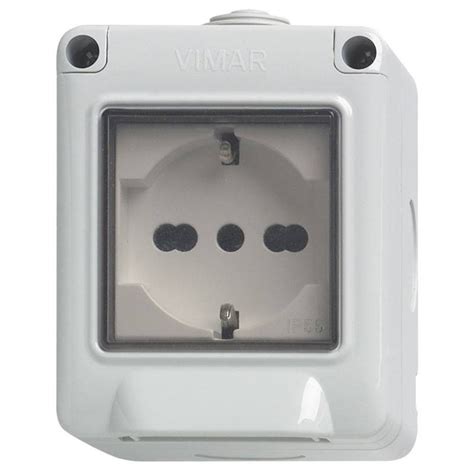 Vimar Plana Hydrobox Ip55 Box With 2p E 16a Socket 14902 U