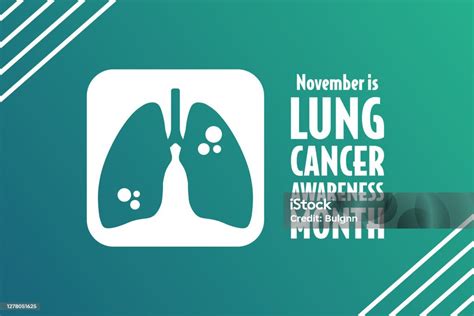 11월은 폐암 인식의 달입니다 휴일 개념 배경 배너 카드 텍스트 비문이있는 포스터용 템플릿 벡터 Eps10 그림입니다 11월에