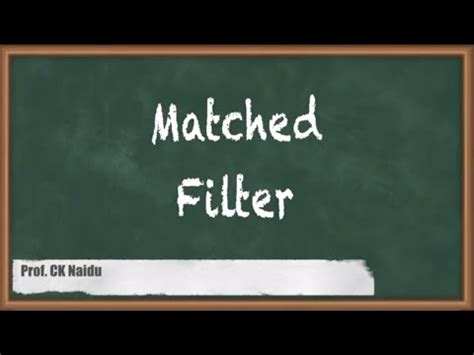 Comprehensive Guide To Matched Filter GATE Communications Video Lecture Communications