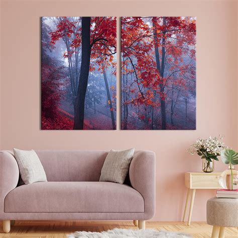 ᐉ Модульна картина на холсті Диптих Красивий ліс Канада 71x51 см 582 2