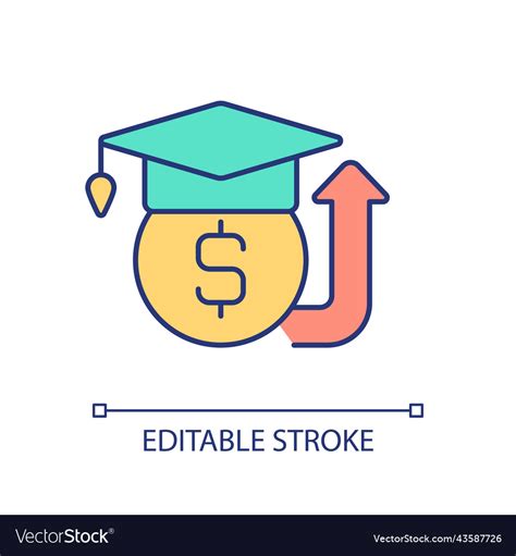Rise Of Education Costs Rgb Color Icon Royalty Free Vector