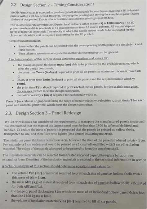 Solved 2 2 Design Section 2 Timing Considerations We 3d