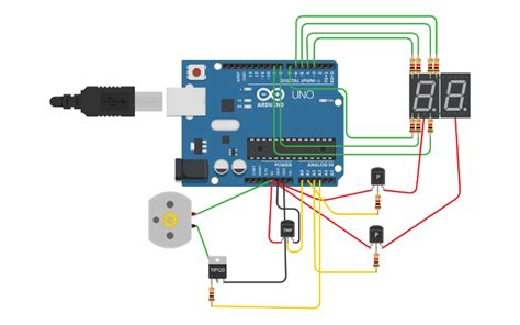 Circuit Design 7 Segmentos Arduino Duplos Escrita Temperatura Tinkercad