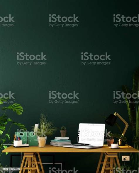 흰색 가기 책상 작업 공간 작업 배경 일 룸 구체적인 배경 3d 그림 3d 렌더링 인테리어 Destop 컴퓨터 화면으로 작업 공간을 위한 인테리어 디자인 0명에 대한 스톡