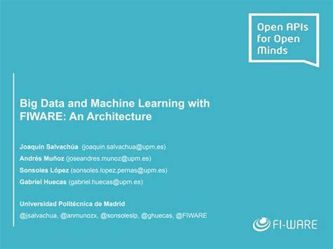 Fiware Global Summit Big Data And Machine Learning With Fiware Ppt