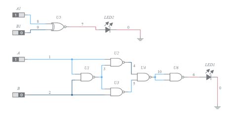 NAND To XOR Gate Multisim Live