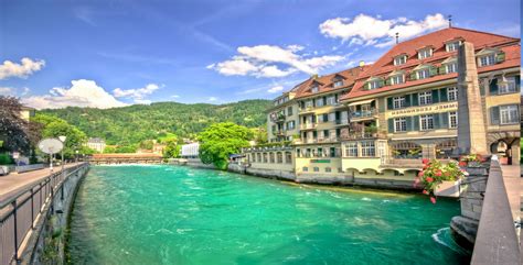 Switzerland Hotels River Hill Flowers Forest Water Summer