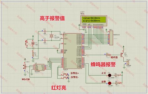 基于51单片机空气质量监测报警仿真lcd1602液晶显示 proteus仿真 程序 设计报告 原理图 讲解视频） 基于51单片机的空气质量