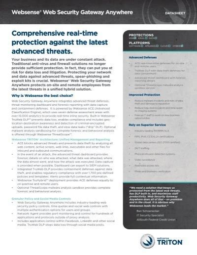 Websense Web Security Gateway Anywhere Datasheet